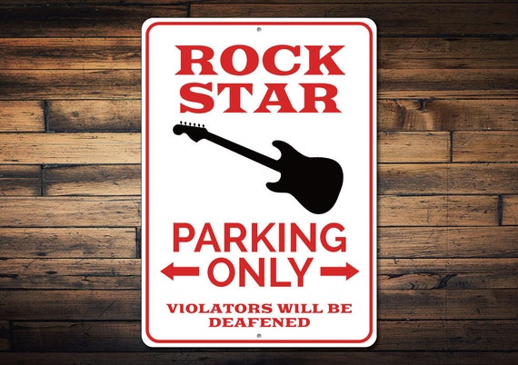 Rock Star Parking Sign Guitar Sign Gift for Guitar Player