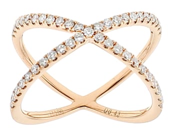 Diamond x ring | Etsy