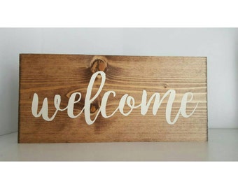 Wood welcome sign | Etsy