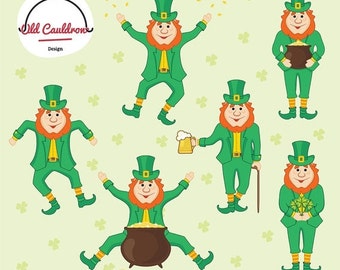 Leprechaun clip art | Etsy