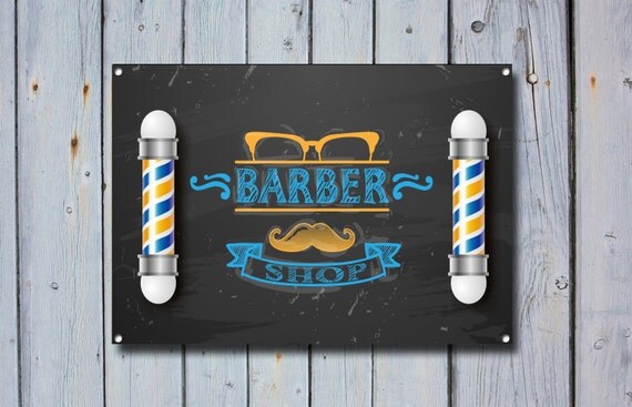 Barber Shop Sign Metal Sign Barber Shop Signs Modern Style
