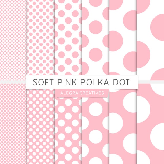 Soft Pink Polka Dot digital paper light pink small polka