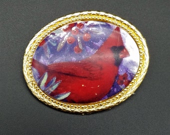 Cardinal brooch | Etsy