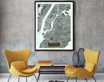 New york city map | Etsy
