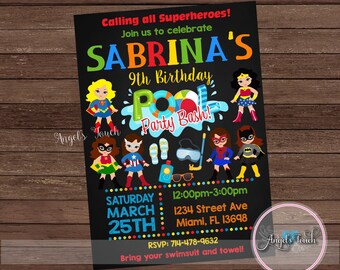 Superhero pool party | Etsy