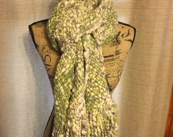 Items similar to Exquisite Bamboo Cabled Cream Scarf on Etsy