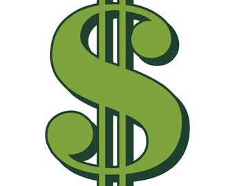 Dollar sign sticker | Etsy