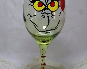 Grinch wine glass | Etsy