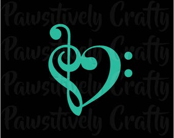 Treble clef heart | Etsy