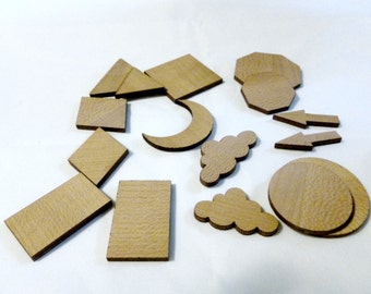 Craft wood shapes | Etsy