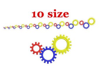 Gear embroidery | Etsy