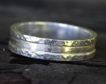 Rustic silver ring | Etsy