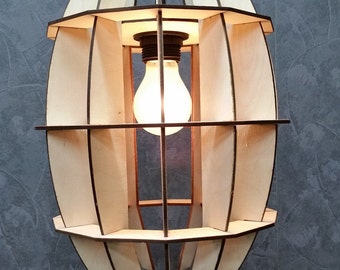 Wooden hanging lamp | Etsy