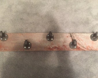 Reclaimed Barnwood Coat Rack Cubby Shelf for Entryway