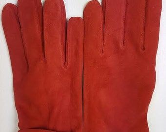 Red leather gloves | Etsy