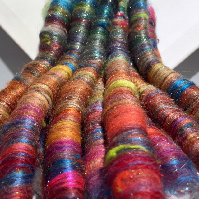 Yarn Spinning fiber Felting Wool Fiber Art Batts by wildethyme