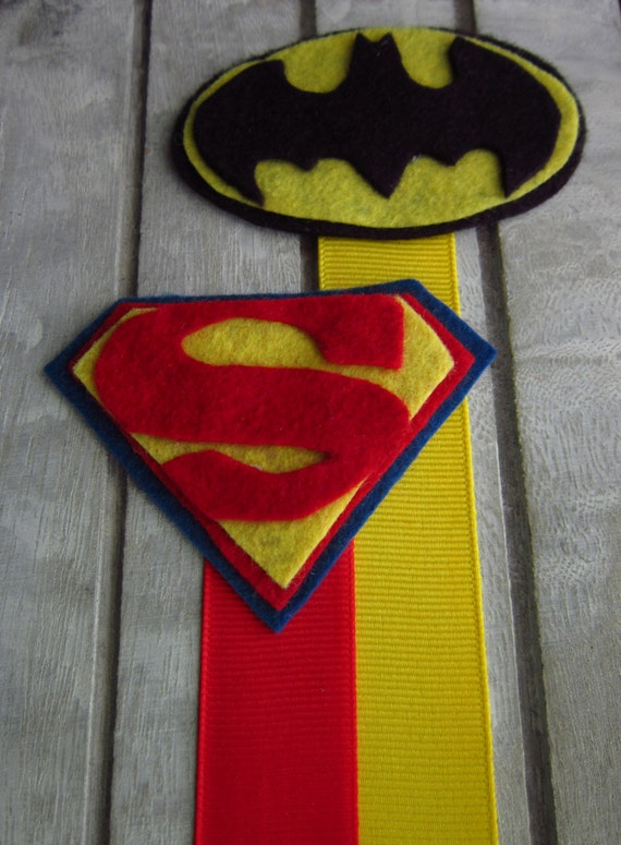 Superhero Bookmarks Wool felt bookmarks Superman bookmarks