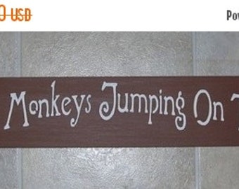 Items similar to No More Monkeys Jumping on the Bed wall decal, nursery ...