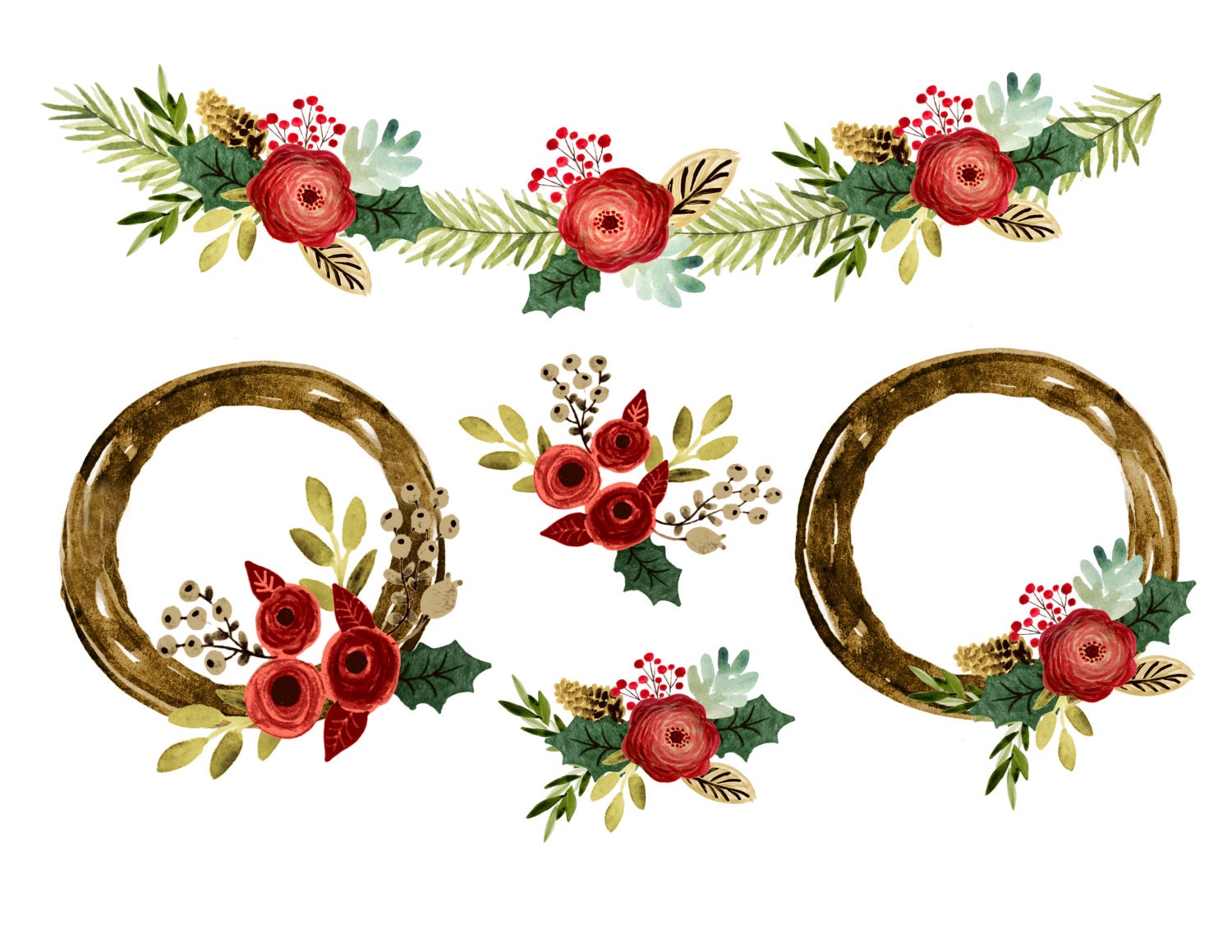 Christmas clipart Christmas borders clipart christmas wreath