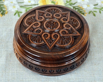 Carved wood box | Etsy