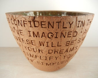 MOVING WORDS IN POTTERY by BraidwoodPottery on Etsy
