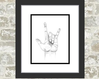 Sign language art | Etsy