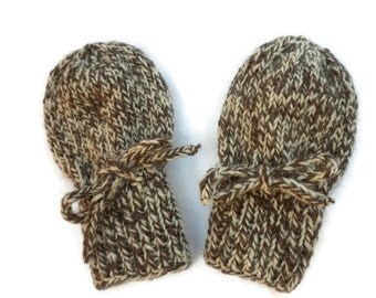 Knitted baby mittens | Etsy