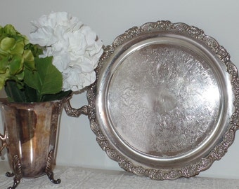 Heavy silver tray | Etsy