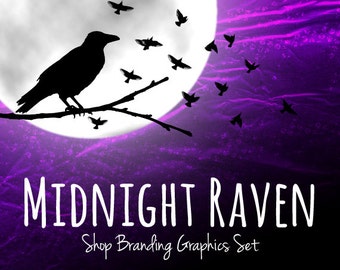 Raven banner | Etsy