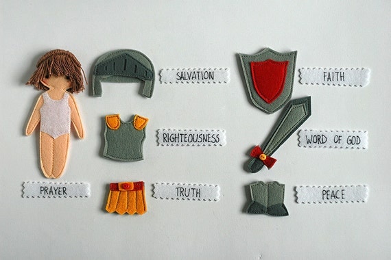 Armor of God set for Felt paper doll 12 cm doll