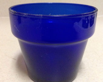 Cobalt flower pot | Etsy