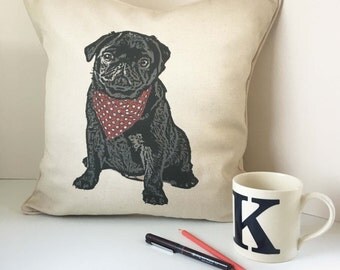 Pug pillow | Etsy