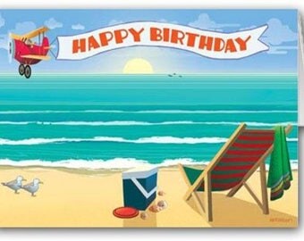 Beach happy birthday | Etsy