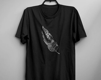 Feather print tshirt | Etsy