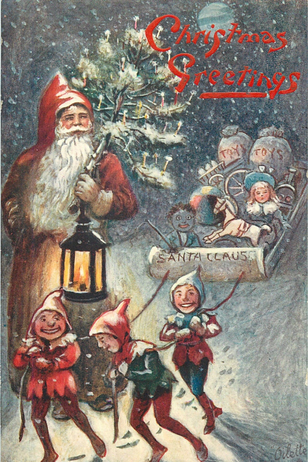 Santa Claus Santa Claus Elves Santa Claus And Elves Santa