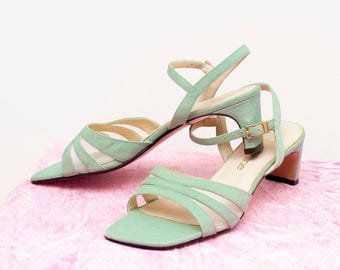 Mint green sandals | Etsy