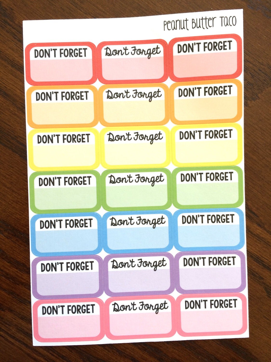 Don't Forget Boxes Planner Stickers Reminder Planner