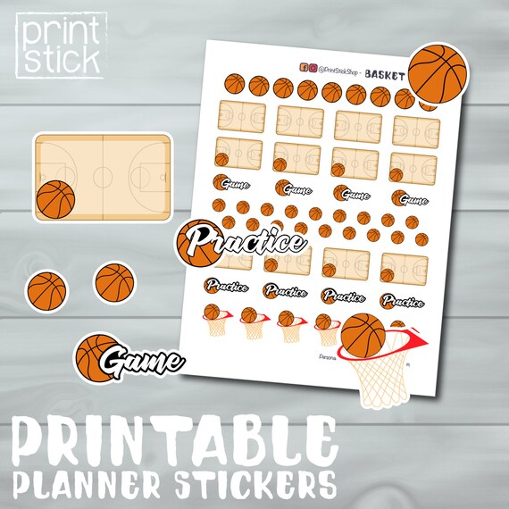 Basketball Planner Stickers PRINTABLE Keep track of every