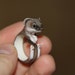 Hand Painted Stoat Ring / Animal Jewerly Stoat Art The