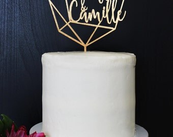 Modern cake topper | Etsy