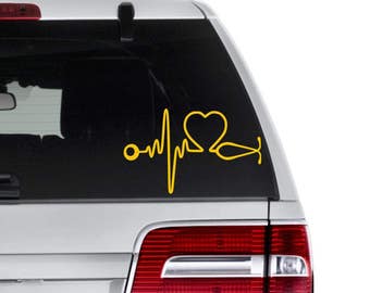 Ekg decal | Etsy