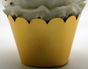 Gold cupcake wrapper | Etsy
