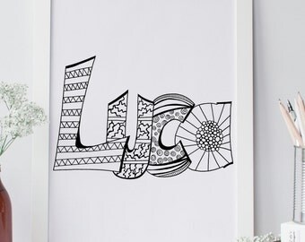 Lucas name art | Etsy