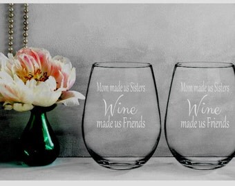 Sister wine glass | Etsy