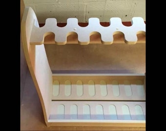 12 Gun Folding Display Rack Walnut Finish