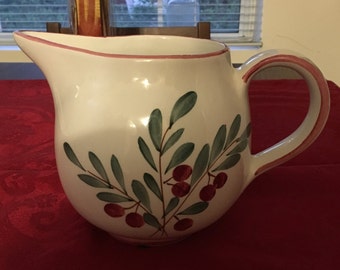 Red ceramic pitcher | Etsy