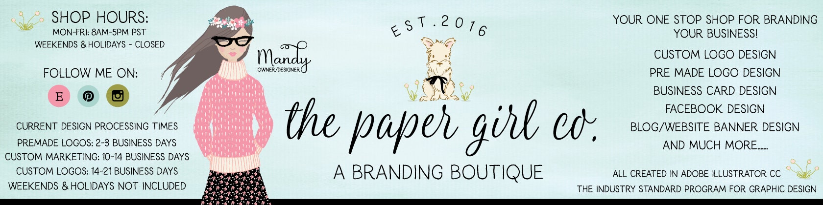 Premade Logos Custom Logos Graphics and Branding by ThePaperGirlCo