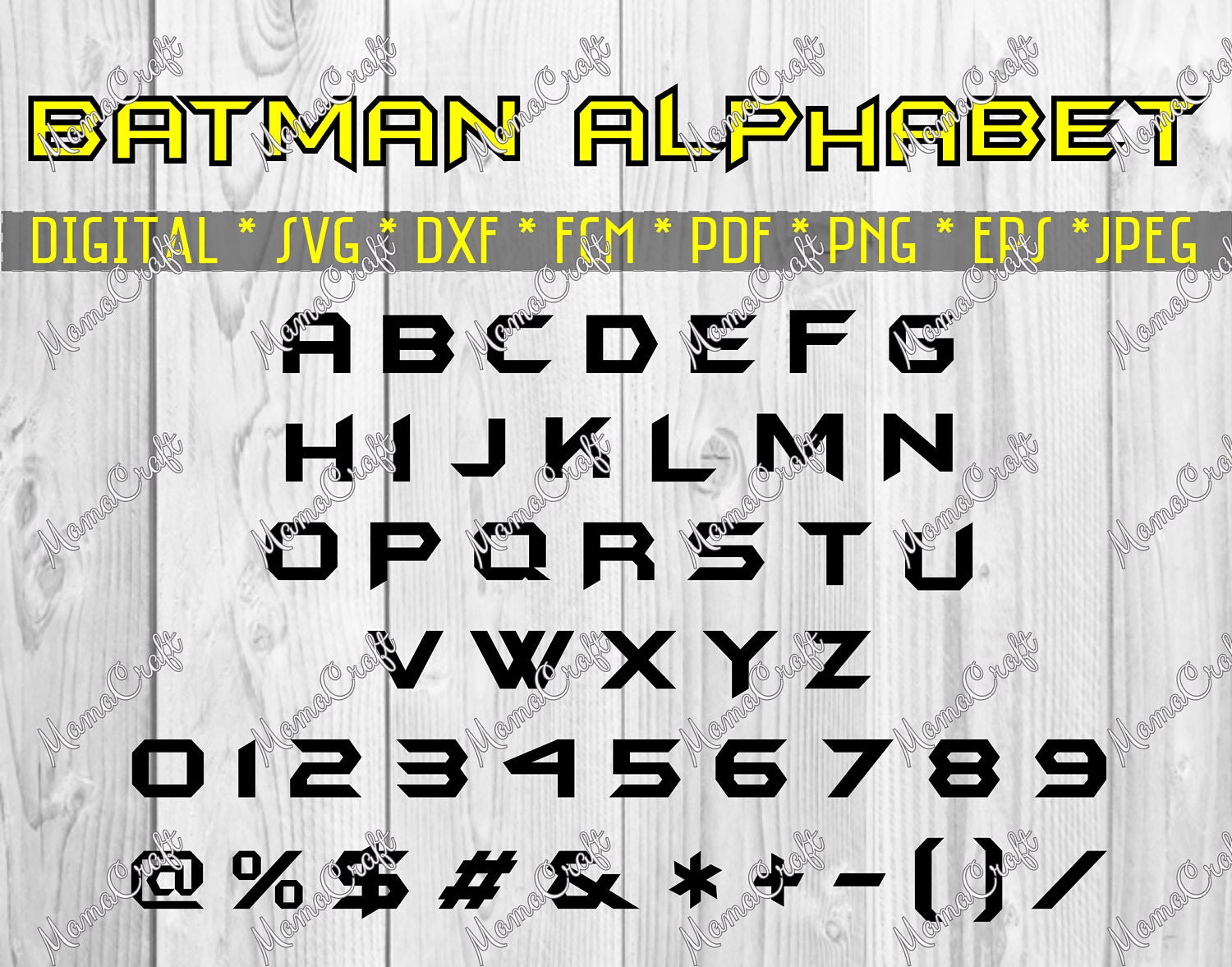 BATMAN alphabet MONOGRAM letters svg FONT, dxf, fcm, png, eps, jpeg ...
