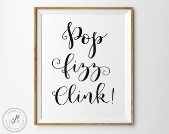 Pop fizz clink sign | Etsy