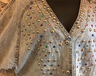 Bedazzled denim | Etsy